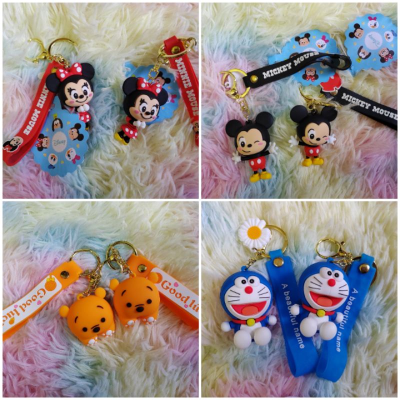 Mickey Mouse/Winnie the pooh/Doraemon Cartoon Keychain Cute Animal ...