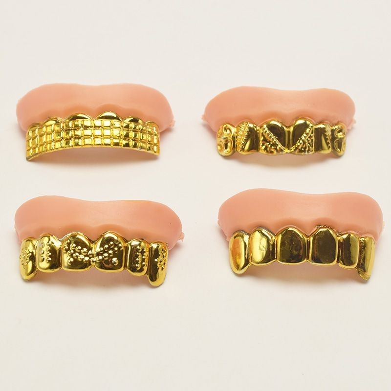 Rabbit dentures, gold and silver dentures, simulated zombie dentures ...