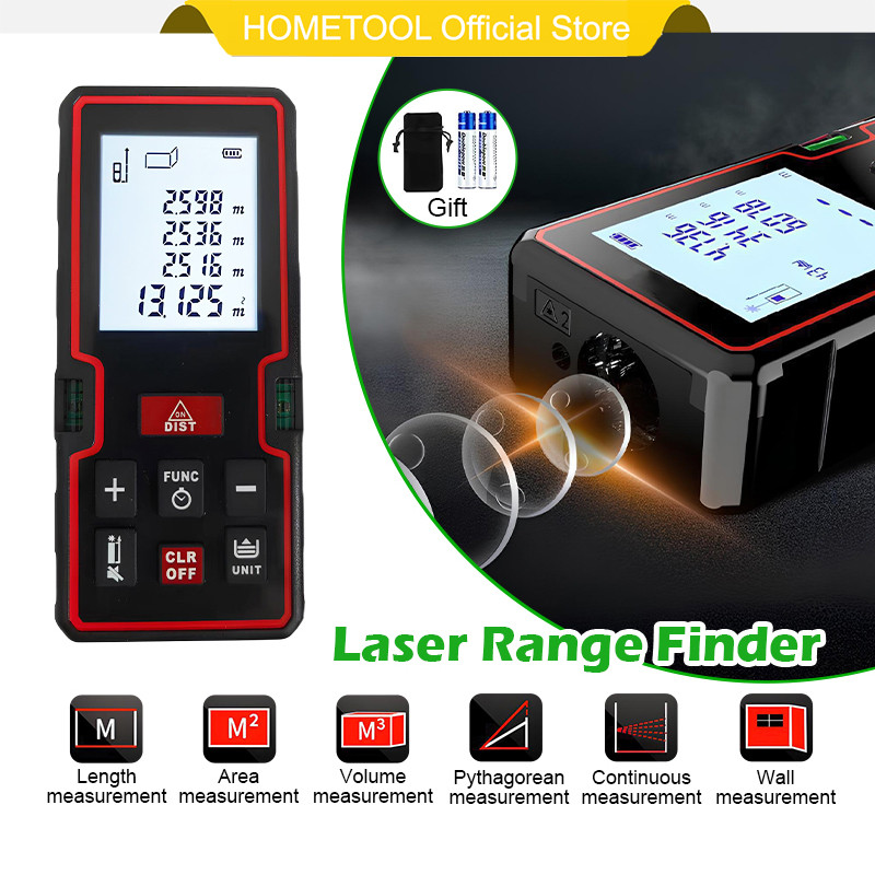 Laser Distance Meter 40M/100M Digital Laser Distance Meter 12 Functions ...