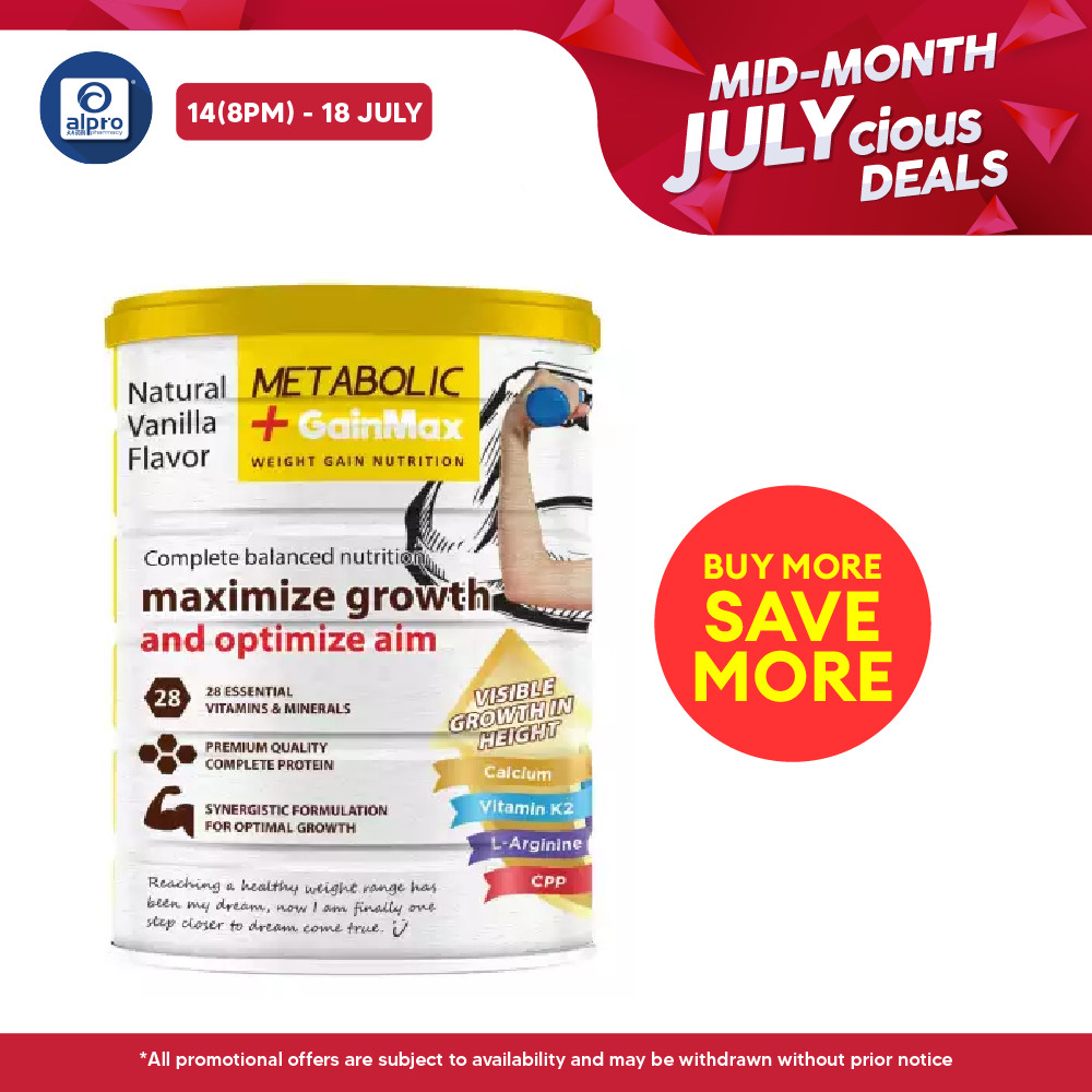 Alpro Pharmacy Exclusive - Metabolic + GainMax Weight Gain Nutrition (850g) | Shopee Singapore