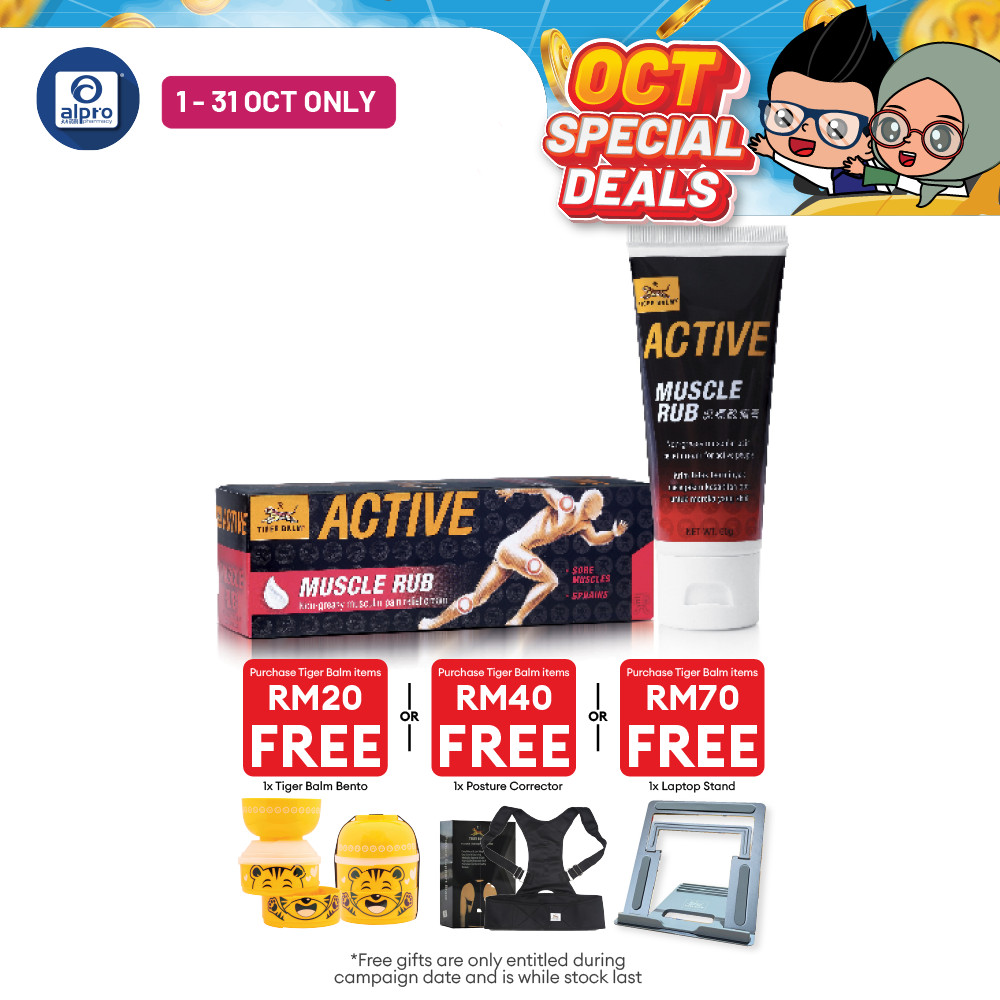 Tiger Balm Active Muscle Rub - Muscular Pain Relief Cream (60g ...