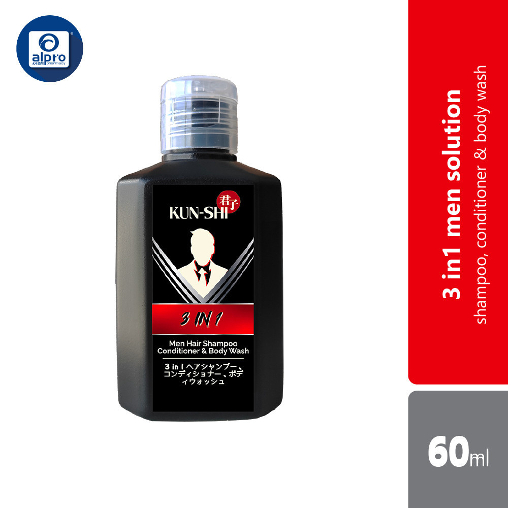 Alpro Pharmacy Exclusive - GSO Mini Kun-Shi 3 In 1 Men Hair Shampoo ...