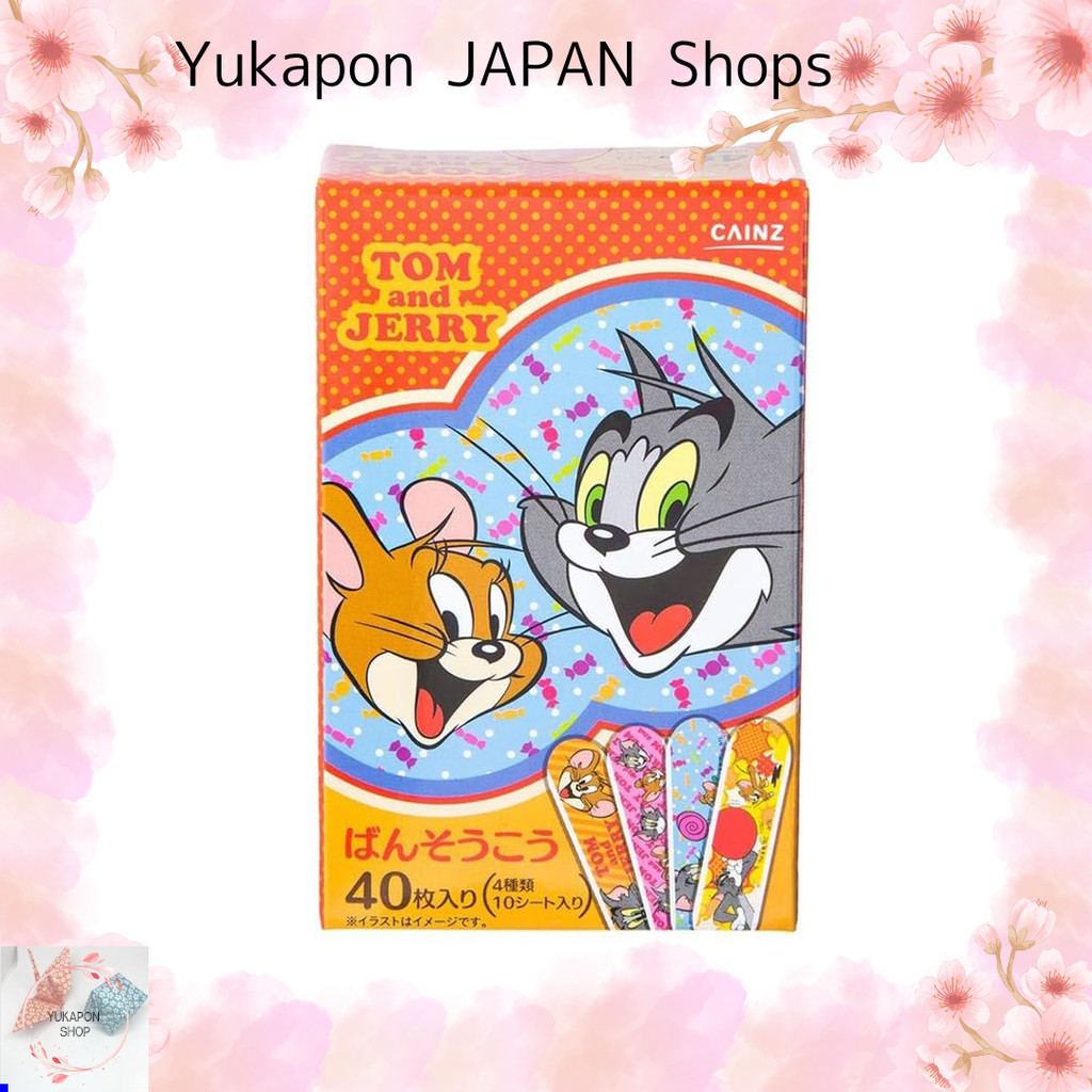 CAINZ Adhesive Plaster 40 Sheets Tom and Jerry Cute Kids Peel-Resistant ...