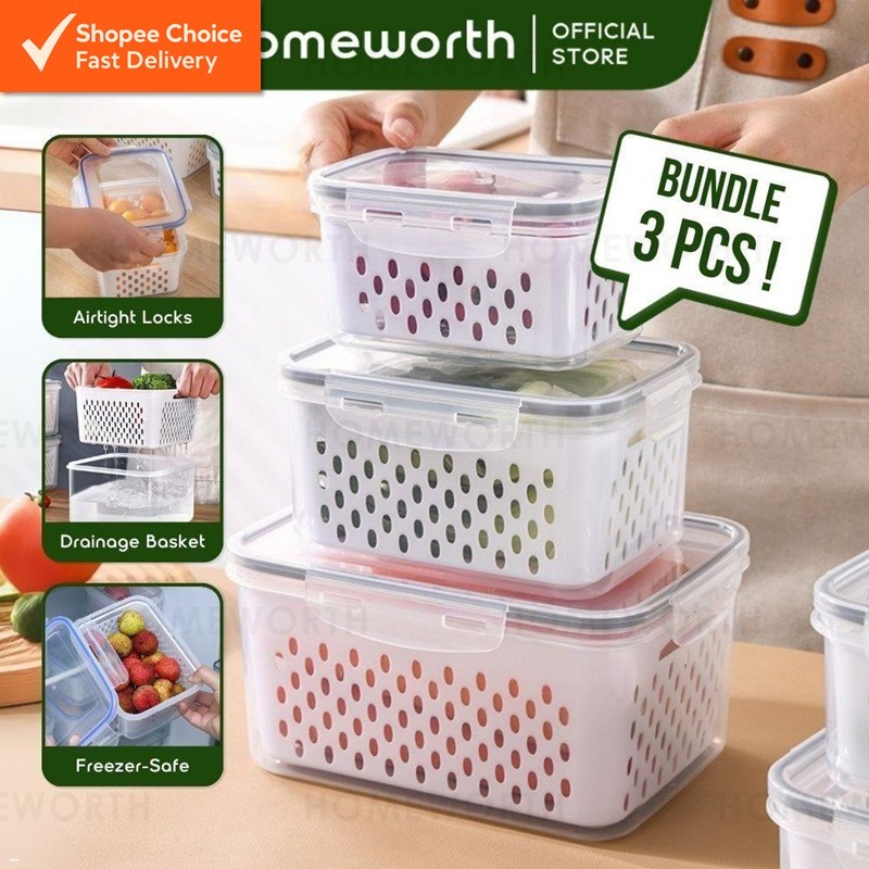 Premium Transparent Refrigerator Storage Box – Stackable, Airtight ...