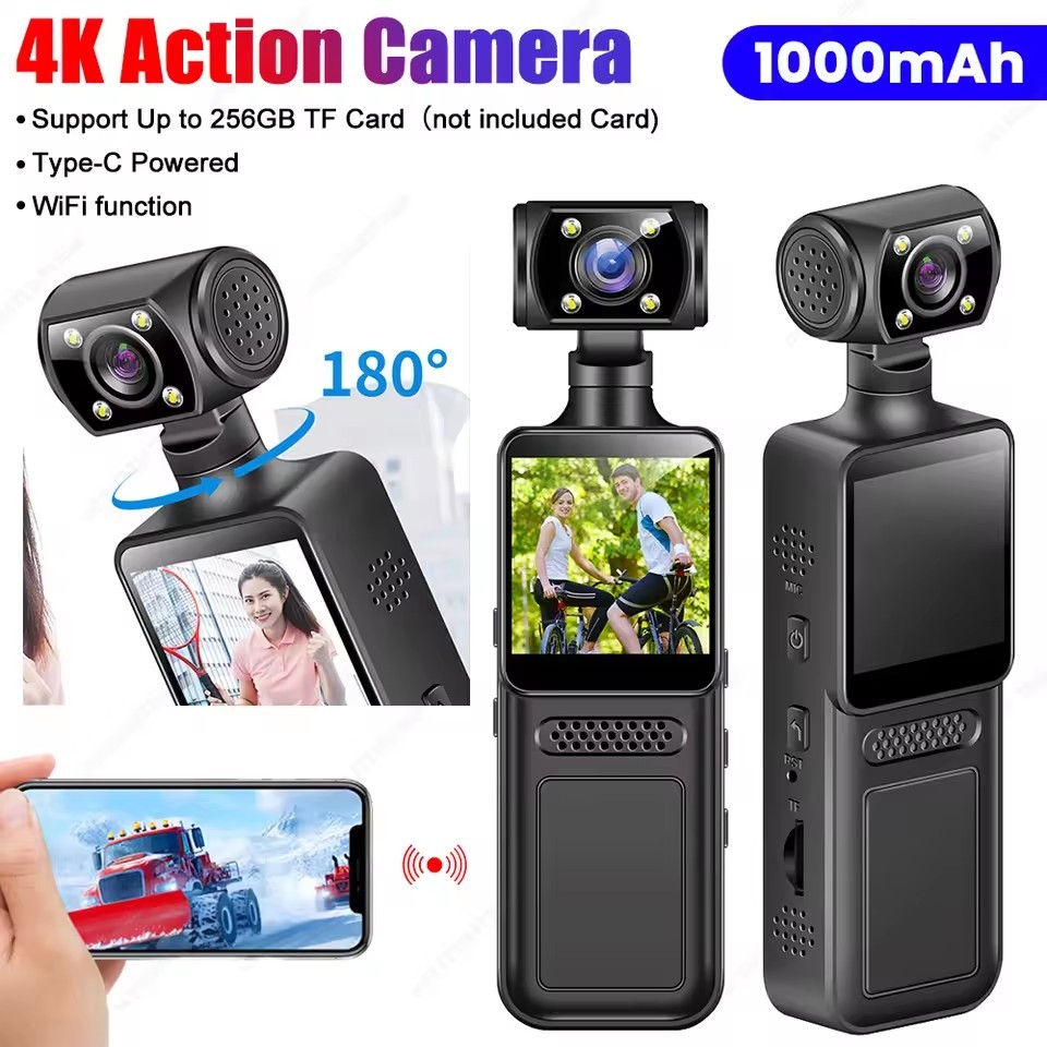Ultra HD 4K WiFi Mini Camera Portable Digital Video Recorder BodyCam ...