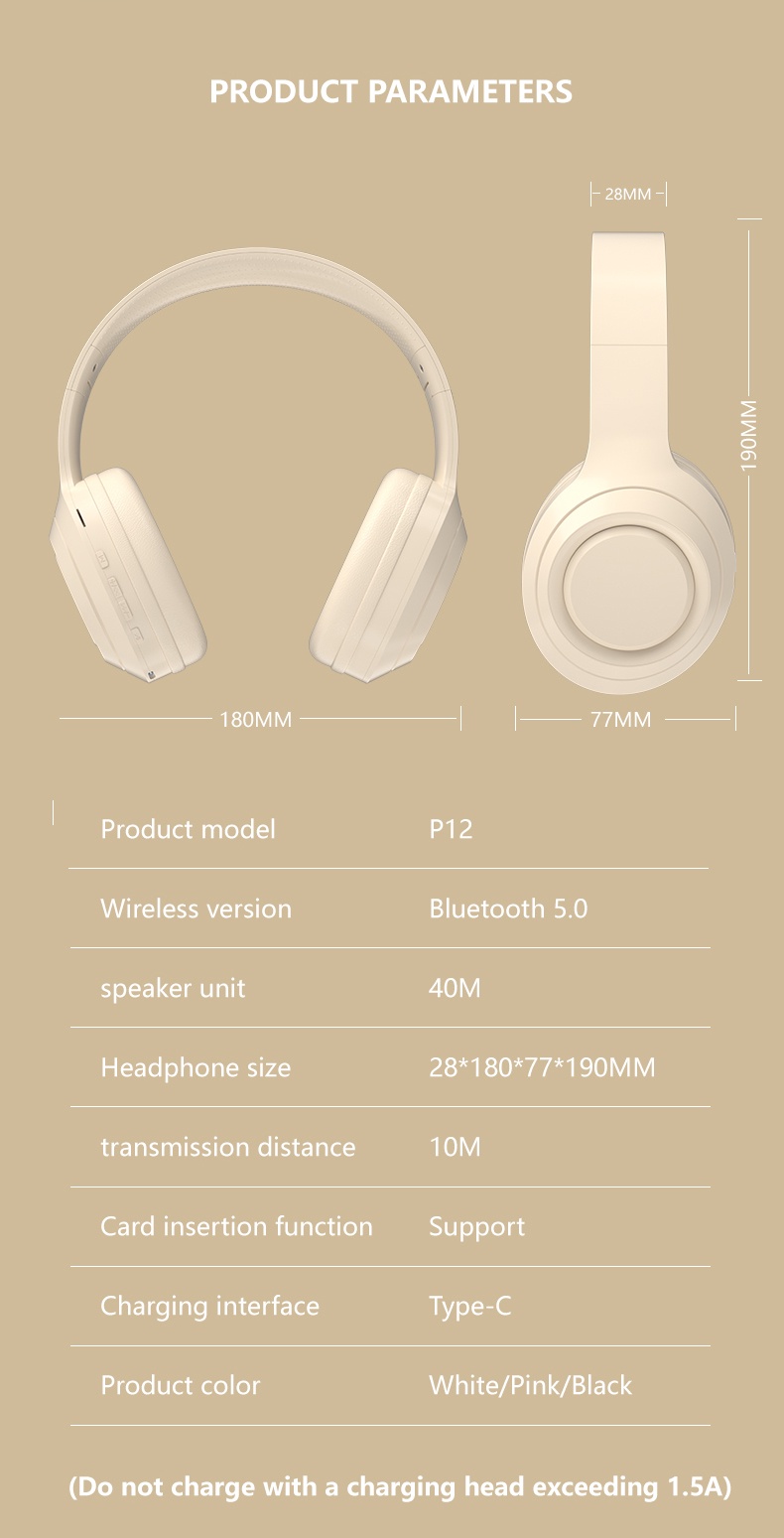 SPRISE Premium Wireless Bluetooth Earphone Colorful Headphone Foldable ...