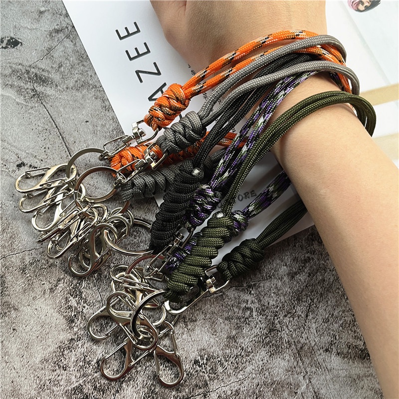 Hand Strap Braided Key Lanyards Heavy Metal Wrist Strap Keychain ...