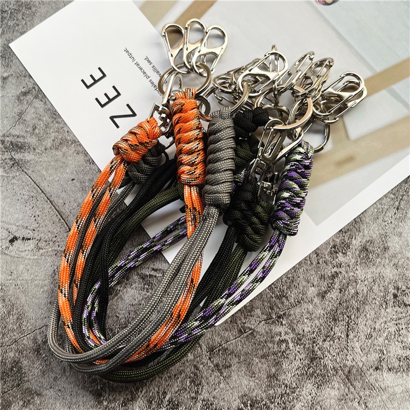 Hand Strap Braided Key Lanyards Heavy Metal Wrist Strap Keychain ...