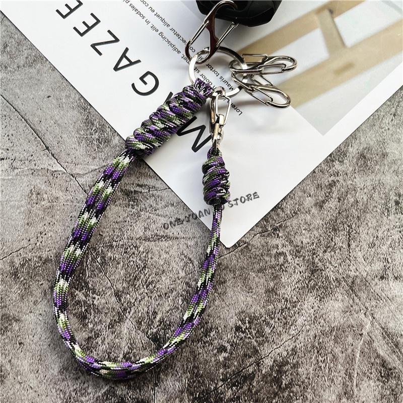 Hand Strap Braided Key Lanyards Heavy Metal Wrist Strap Keychain ...