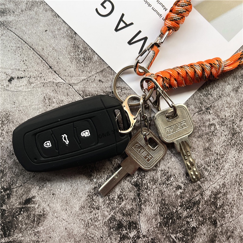Hand Strap Braided Key Lanyards Heavy Metal Wrist Strap Keychain ...
