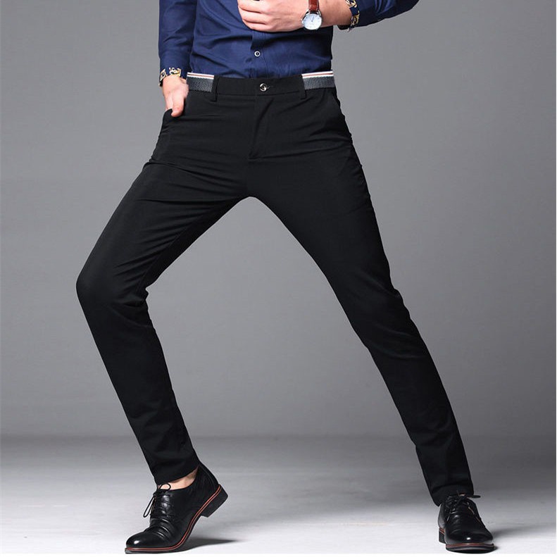 [Local Delivery] Men's Formal Pants Stretchable Slim Fit Business ...
