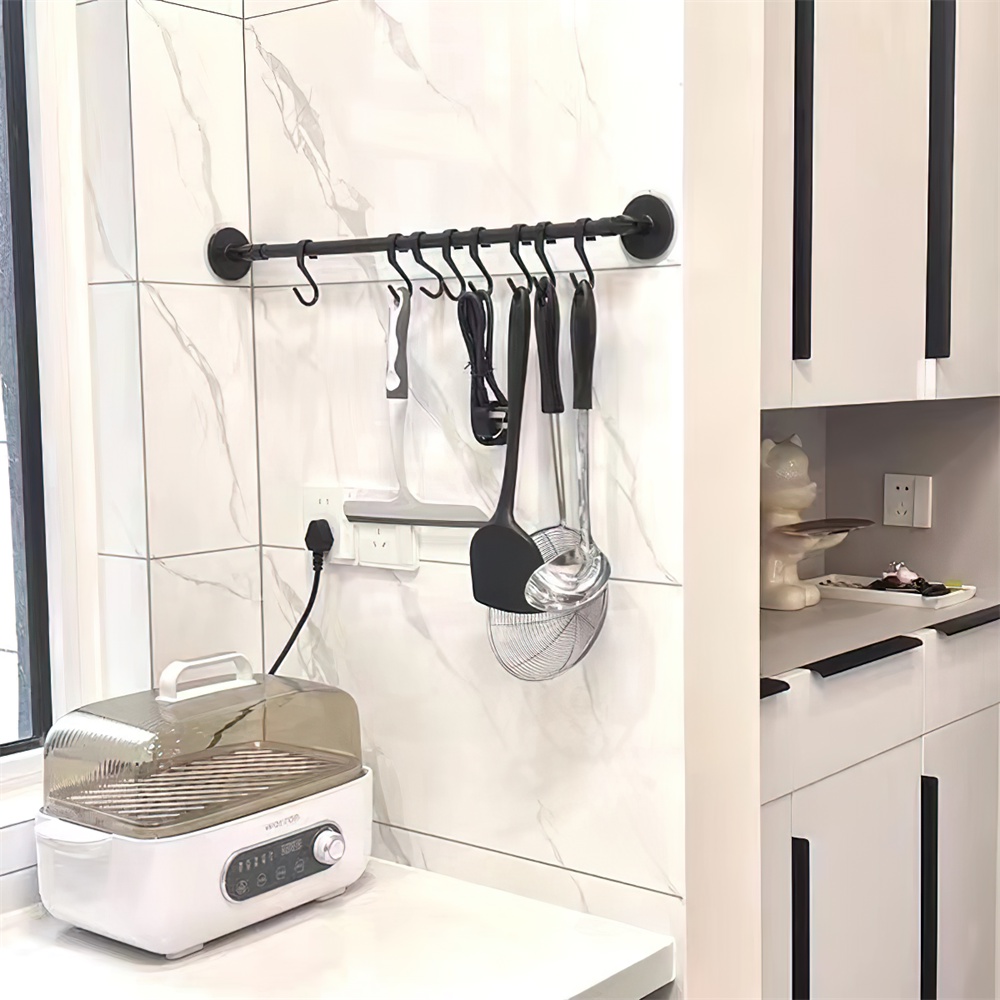 Harbour Life Kitchen Hanging Rack with 12 Hooks Wall Mounted adhesive ...
