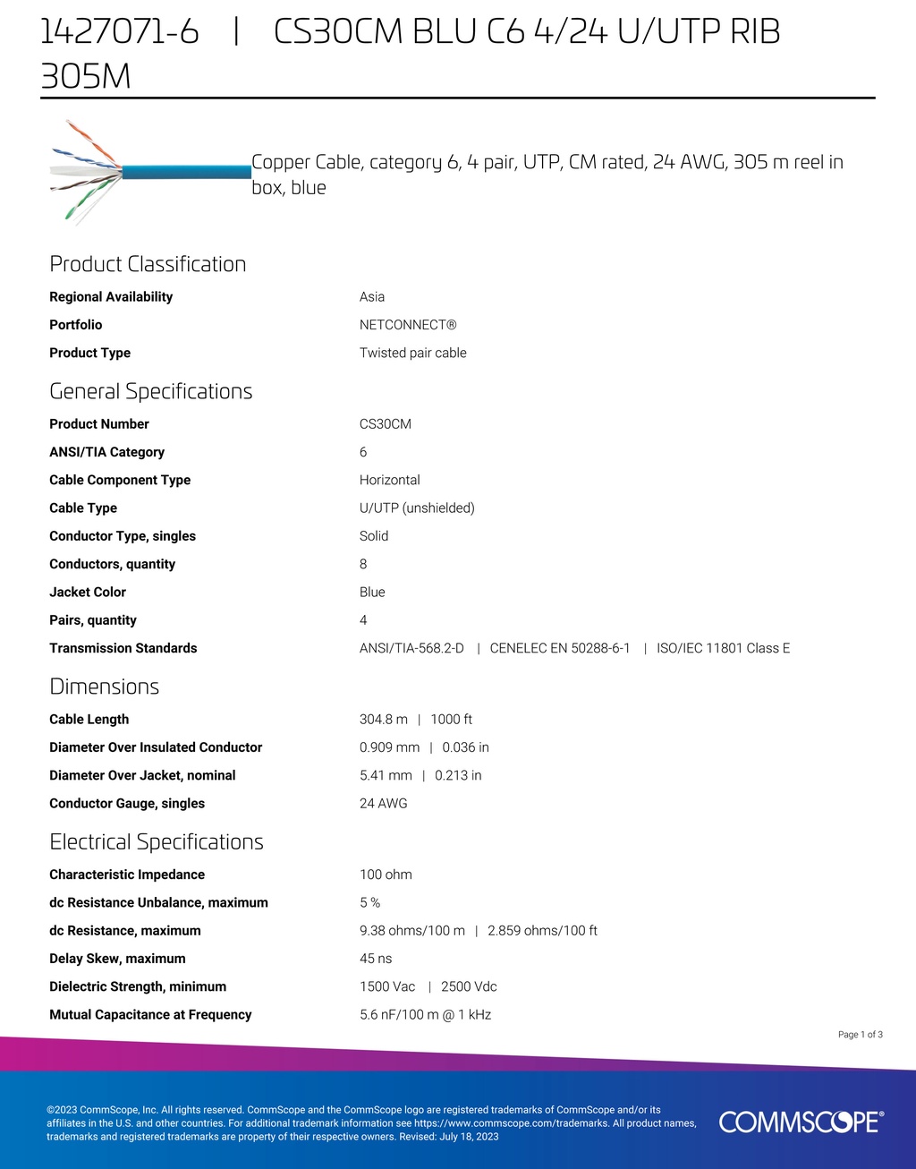 Custom Made Commscope Cat6 Patch Cord Data Cable - Commscope Cat 6 ...