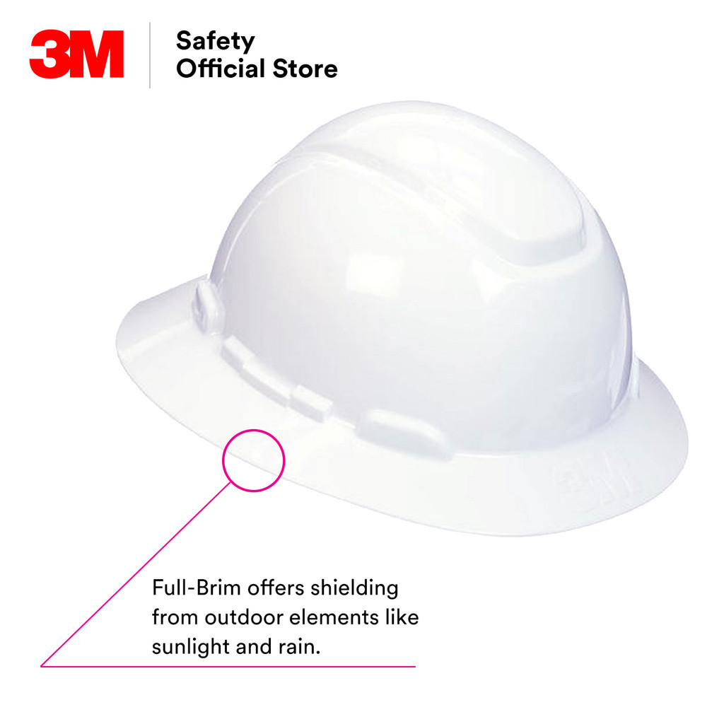 3MTM H-800SFR-UV Full Brim Safety Helmet / DOSH SIRIM Approved/ Ratchet ...
