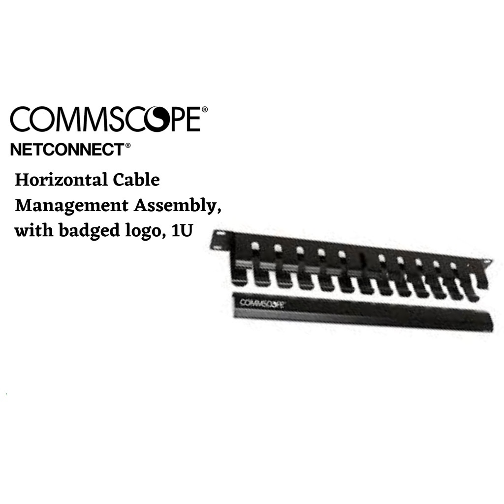 Commscope Horizontal Cable Management Assembly, with badged logo, 1U ...