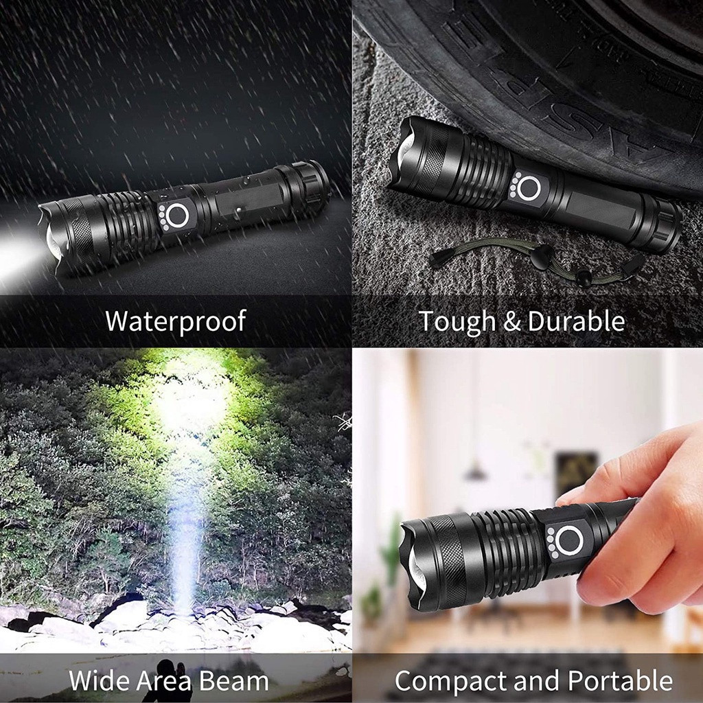 [Shopee Choice] XHP50 300 Lighting Distance Zoomable LED Super Bright ...