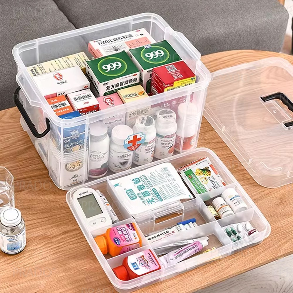 PRADO Transparent Medical Storage Box Home Organizer Box Large Capacity ...