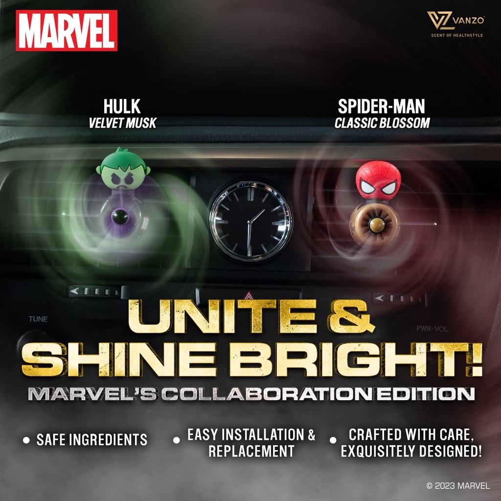 VANZO Marvel Series Car Vent Perfume - Spider-Man (4g x 2) | Shopee Singapore