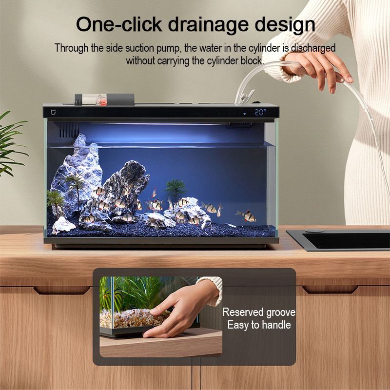 Xiaomi Mijia Smart Fish Tank Glass Aquarium Tanks APP Control One-Key ...