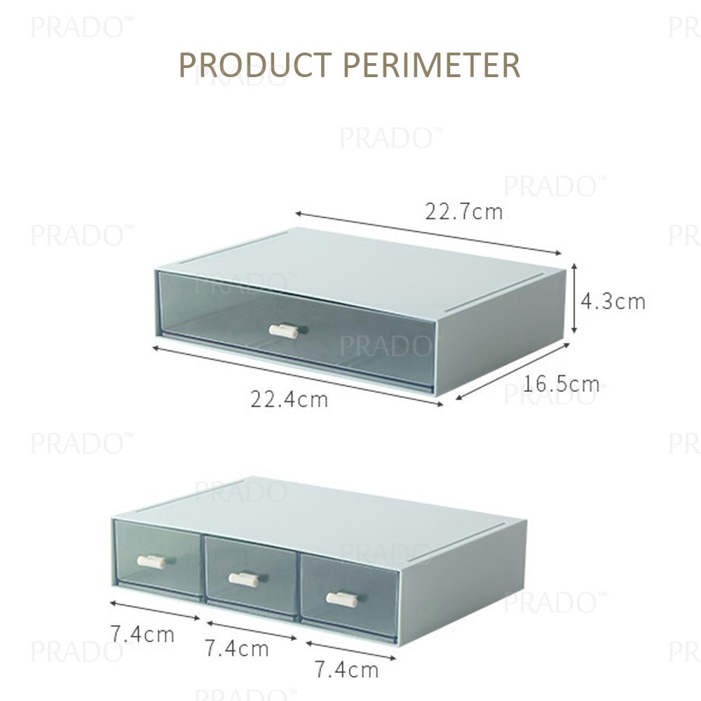 PRADO Stackable Mini Drawer Box Stationery Storage Jewelry Desk ...