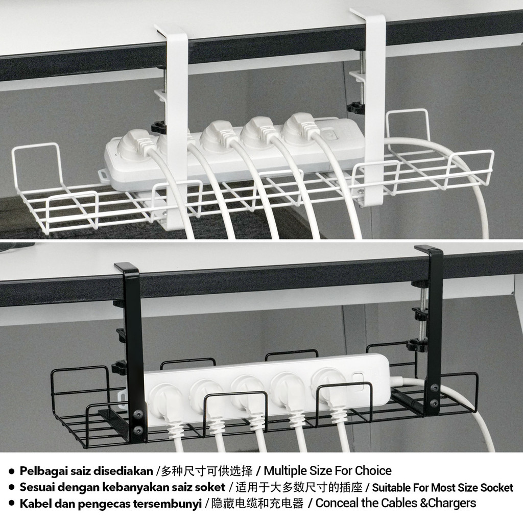 15Kg Under Desk Cable Management Wire Organizer Tray Pc Cable Manager ...