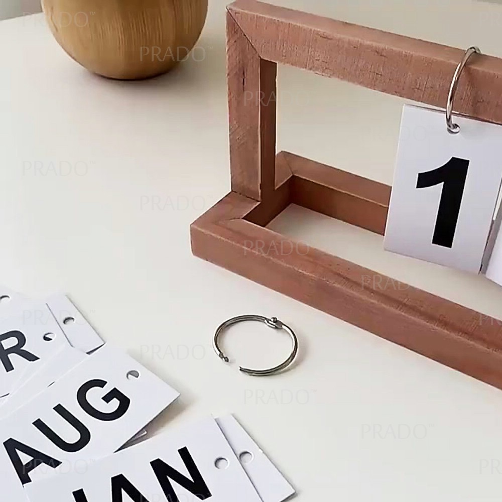 PRADO Wooden Page-Turning Calender Home Desktop Office Table Decor DIY ...