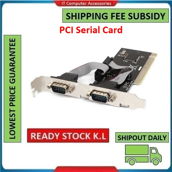 PCI 2 x Serial RS232 DB9 Pin Internal Controller Card for desktop ...