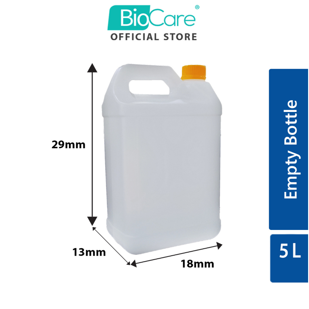5 Liter 5L Plastic Empty Bottle, HDPE Container, Water Tank, Tong Air ...