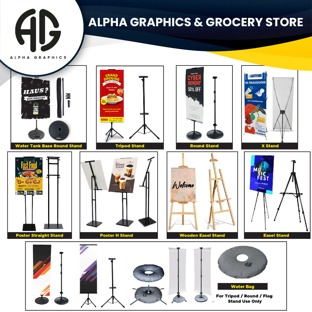 Round Stand/ Tripod Stand / X Stand /Poster Stand / Easel Stand /Water ...