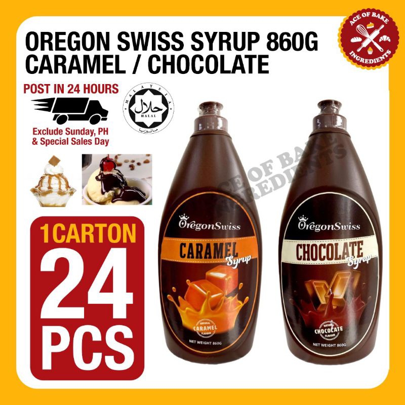 Oregon Swiss Chocolate / Caramel Syrup 1 Carton (24 × 860g) | Shopee ...