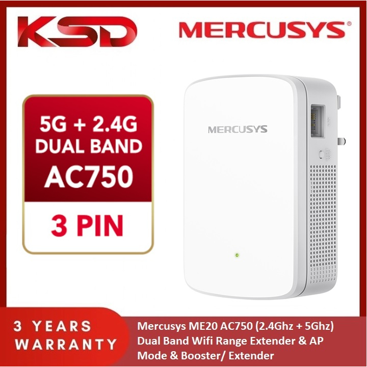 Mercusys ME20 AC750 (2.4Ghz + 5Ghz) Dual Band Wifi Range Extender & AP ...