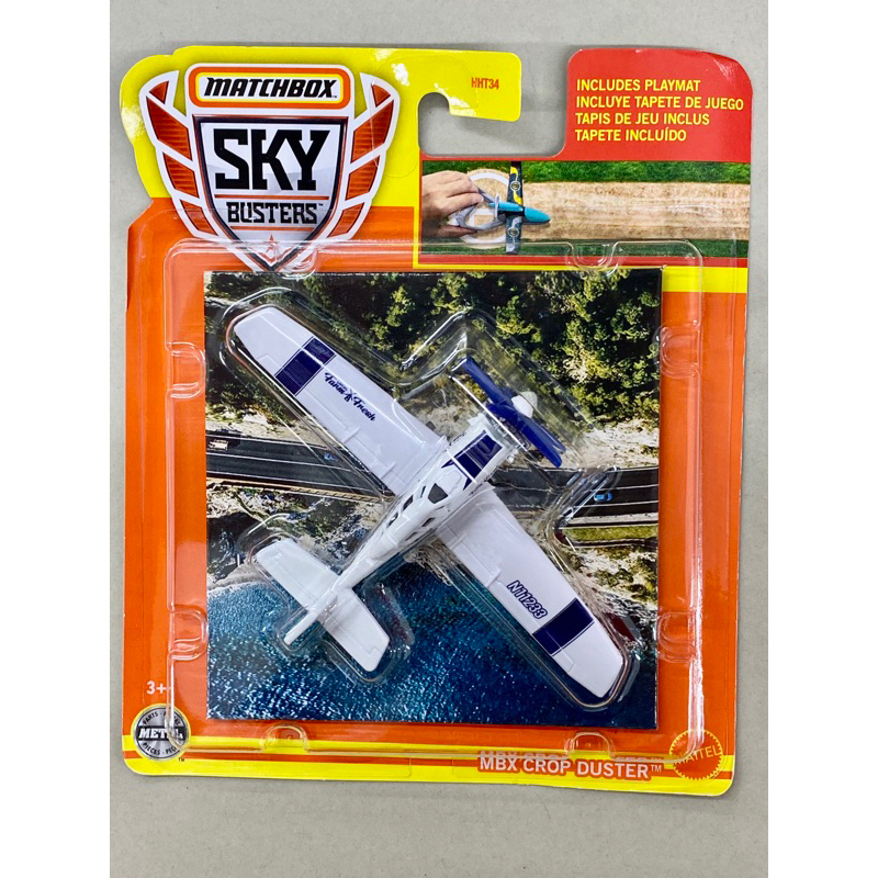 Matchbox MBX CROP DUSTER White Blue Sky Busters Agricutural Aircraft 1/ ...