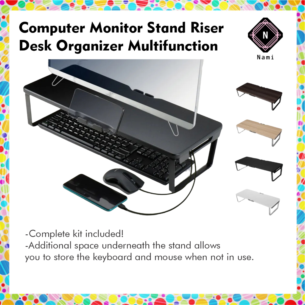 Computer Monitor Stand Riser Desk Organizer Multifunction for Laptop ...