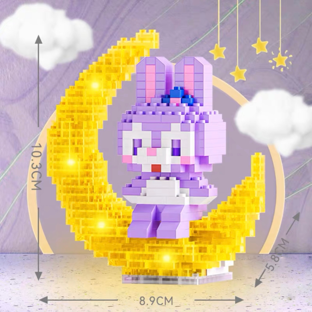 StellaLou Rabbit Building Blocks Micro Bricks Nano Particles Toy Mainan Blok Hadiah 星黛露兔子颗粒积木拼装 ...