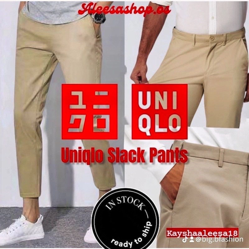 Uniql0 Slack cotton pants strechable/elastik unisex SELUAR formal pants ...