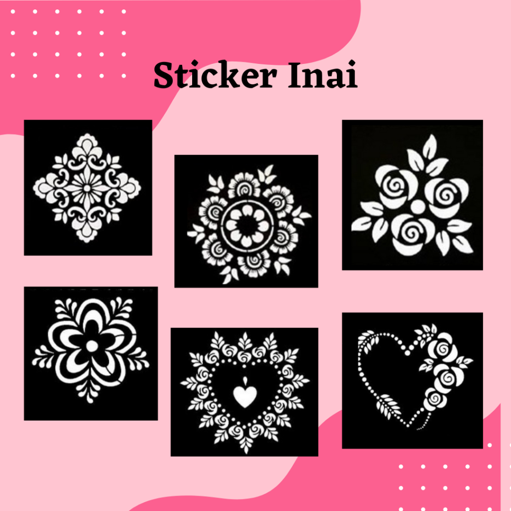 1 Piece Sticker Inai Sticker Stencil Henna Viral Small Design For The ...
