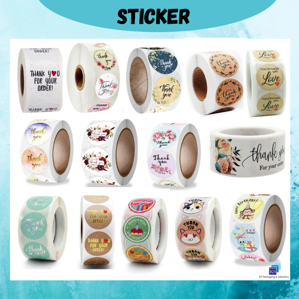 Thank You Sticker/Happy Birthday/Kids Party Sticker/Fragile Sticker ...