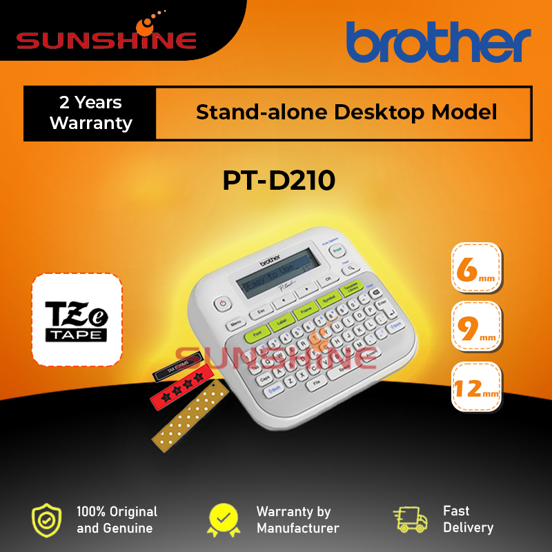 Brother PT-D210 Handheld P-Touch Labelling Machine Printer (PTouch D210 ...