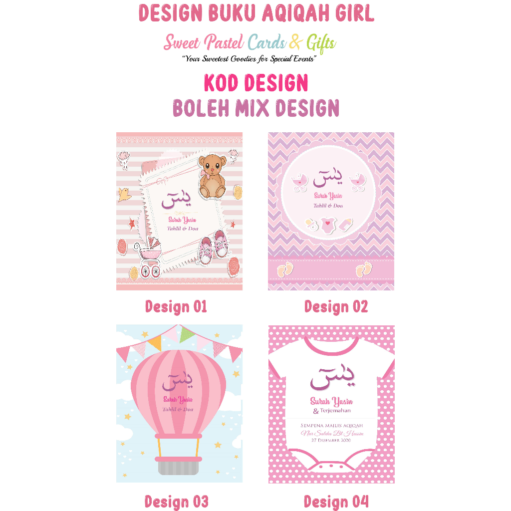 Buku Doorgift Custom Yasin/Mathurat/Kahfi/3 Surah/Solat Sunat (AQIQAH ...