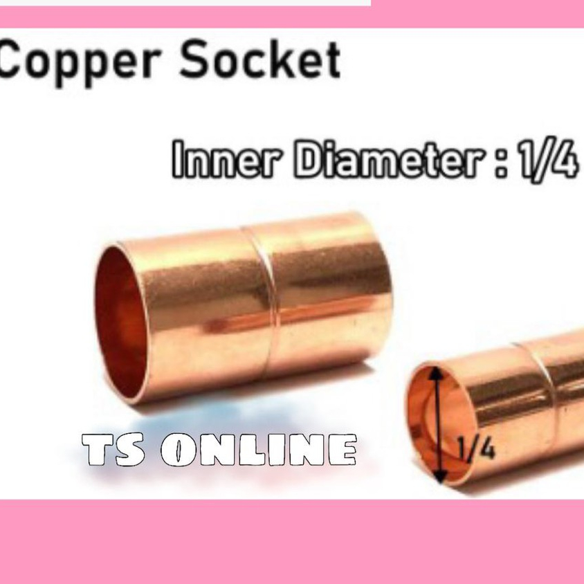 Copper Socket Joint 1/4" (2pcs) | Shopee Singapore
