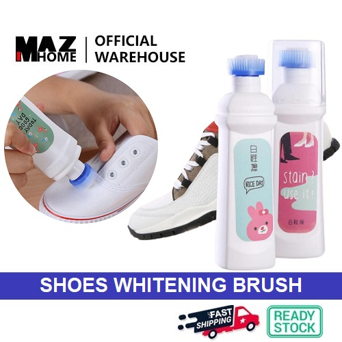White Shoes Whitener Liquid Sneakers Whitening Cream Stain Dirt Remover ...
