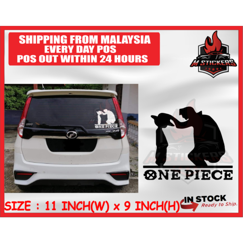 ONE PIECE CAR STICKER MYVI CIVIC CITY VIVA AXIA ALZA ARUZ VIOS ALTIS ...