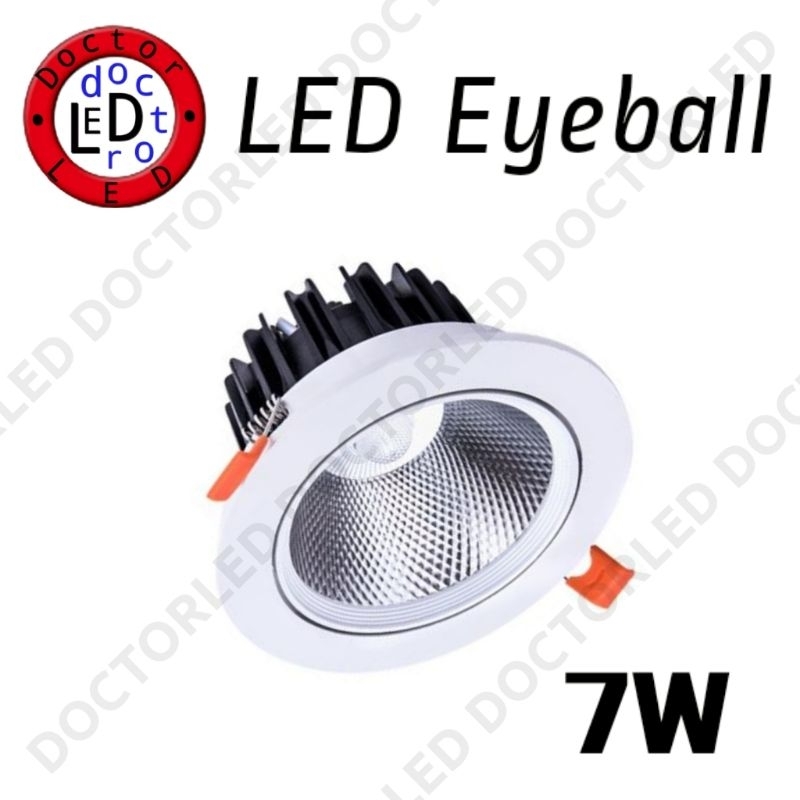 7W LED Ceiling Light Recessed Eyeball COB Chip Lampu Siling Sportlight ...