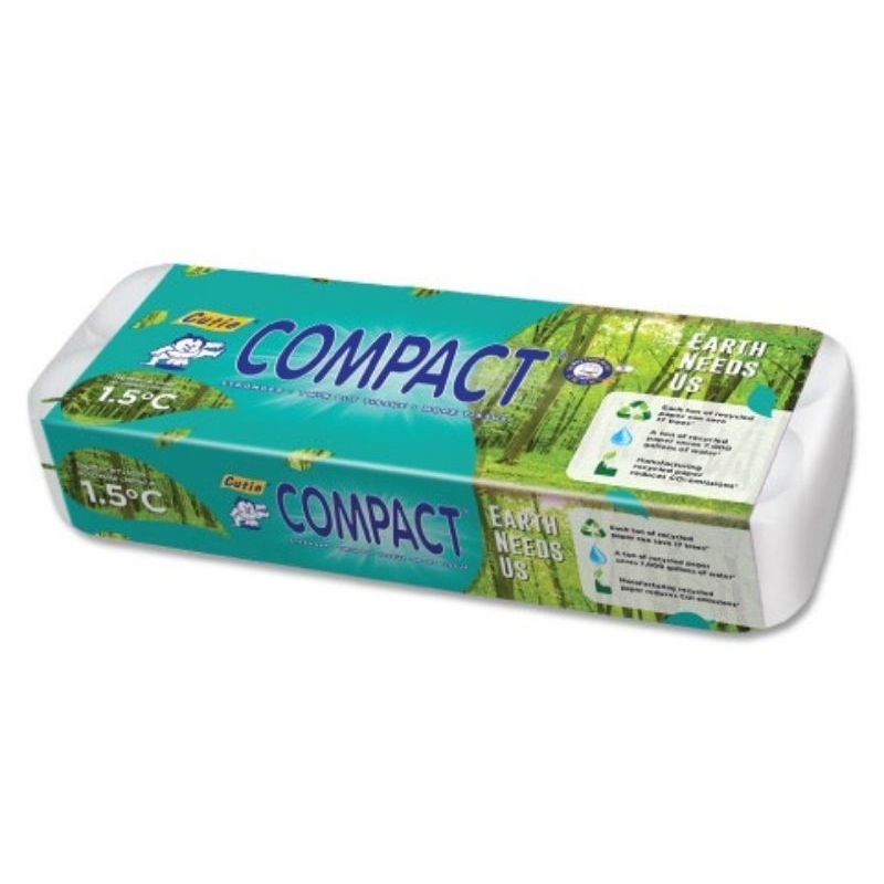 Cutie Compact Toilet Tissues Roll (2ply)(Green) 厕纸 Tisu Tandas(10 rolls) | Shopee Singapore