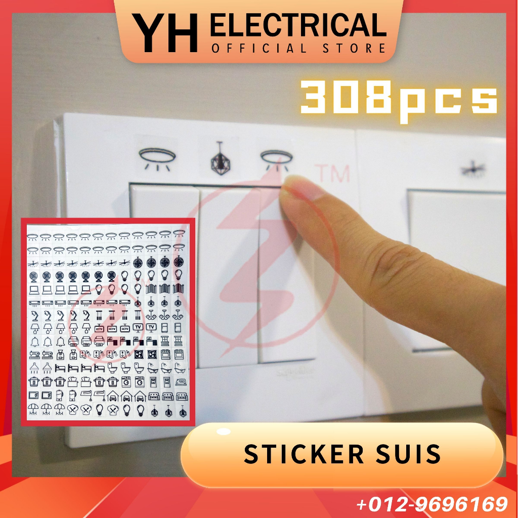 308pcs High Quality Switch Sticker Suis Rumah | Stiker Suis Label ...
