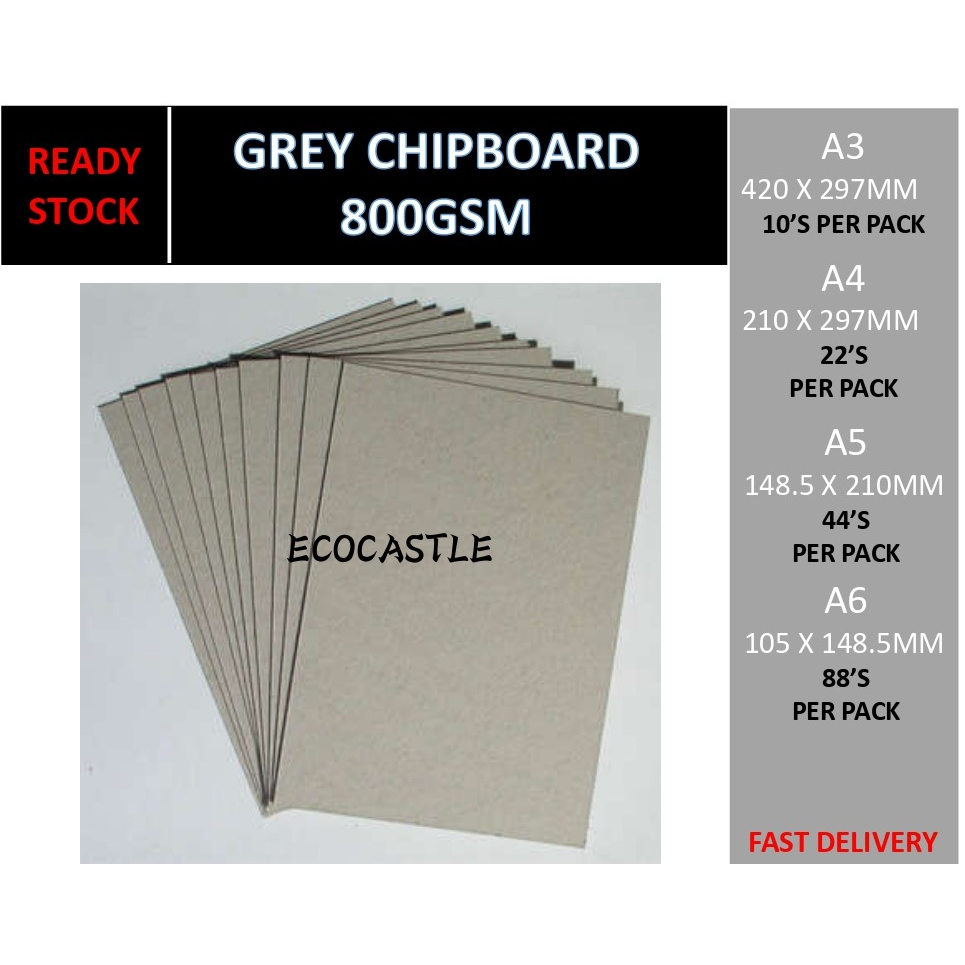A3 / A4 / A5 / A6 SIZE GREY CHIPBOARD / CARD BOARD | Shopee Singapore
