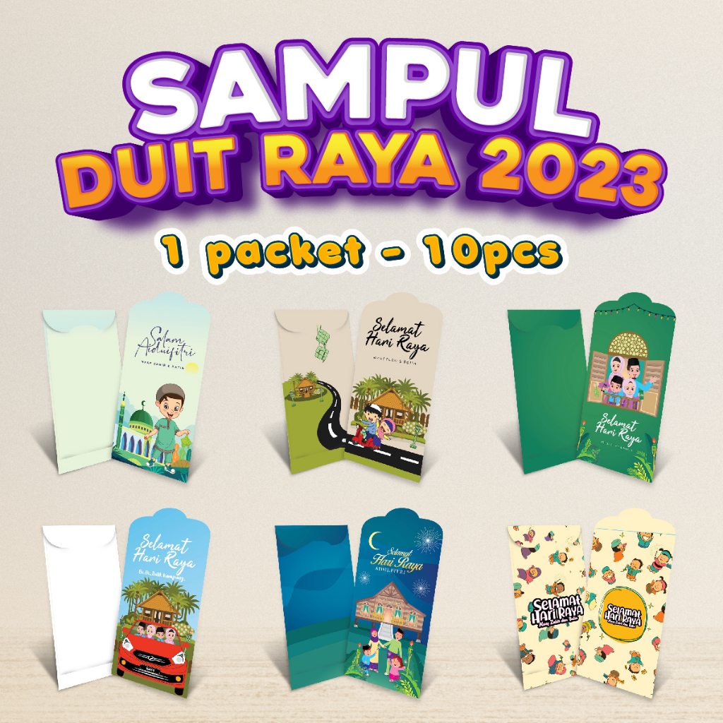 Sampul Duit Raya 2023 | 1 PACK (10PCS) | 24 Design EXCLUSIVE | | Kartun ...