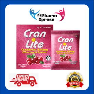 Cran Lite Cranberry 830mg Effervescent Powder Lemonade Flavor (5g x 12 ...