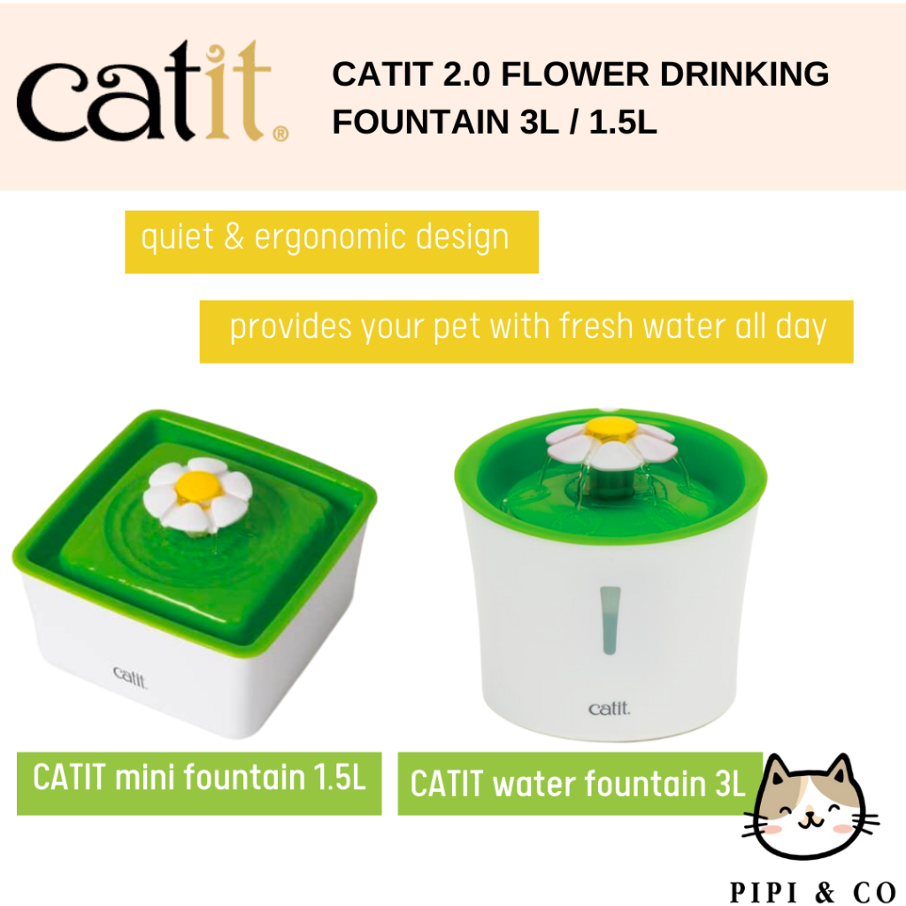 CATIT 2.O FLOWER DRINKING FOUNTAIN MINI FOUNTAIN FEEDER [PIPI & CO ...