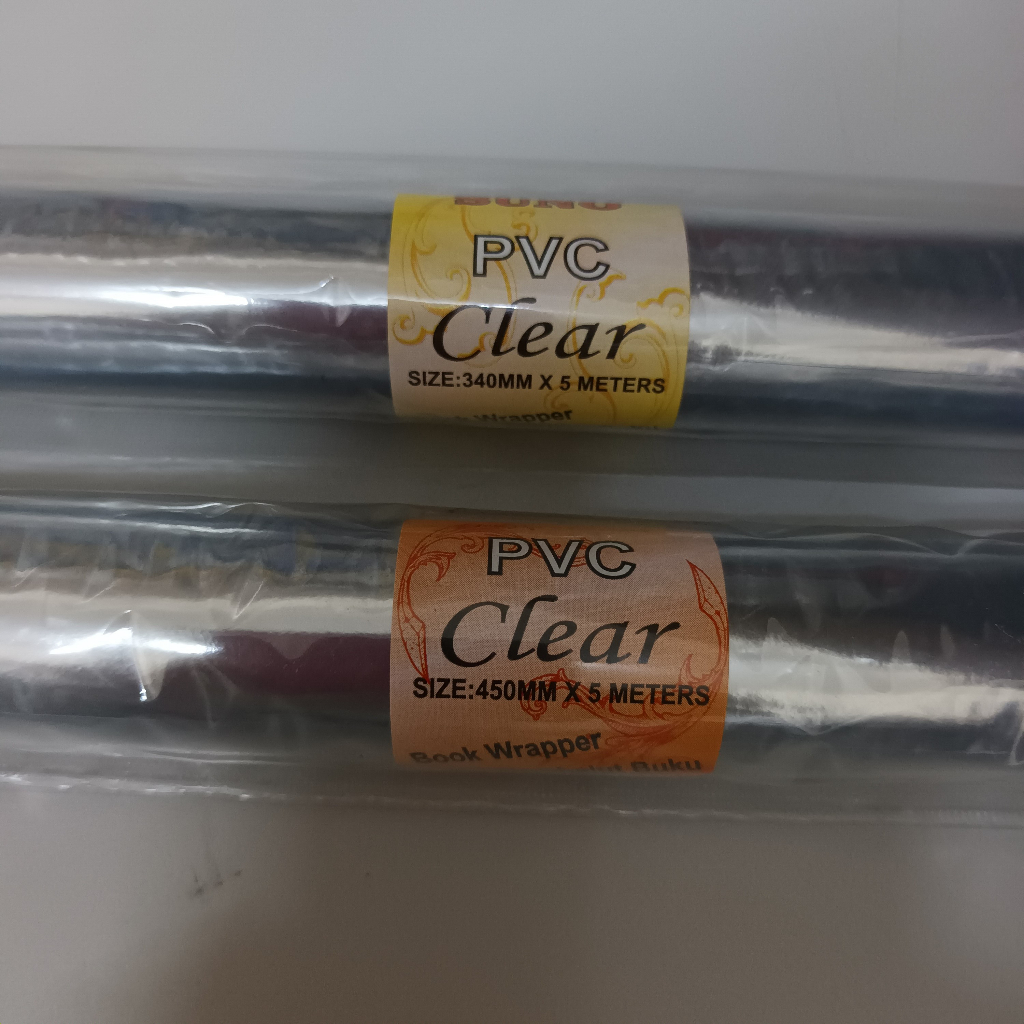 Suno Book Wrapper PVC Clear 340mm /450mm x 5meter / Book Cover ...